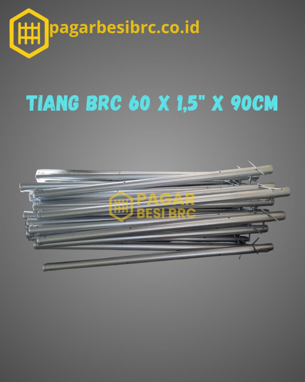 Tiang Pagar BRC 1.5 Inch – Panjang 90 cm - Pagarbesibrc.co.id